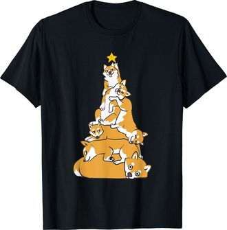 Huebucket Christmas Tree Shiba Inu T-Shirt
