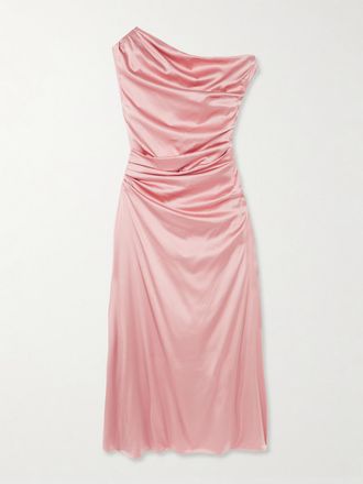 Staud Phare Midikleid Aus Einer Seidenmischung Mit Falten - Pink