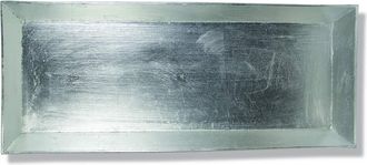 Riffelmacher & Weinberger Riffelmacher Dekoschale rechteckig | Kunststoff Schale 50x20 cm | Tischdeko Deko-Platte Deko-Teller | Weihnachten Adventskranz (Silber)