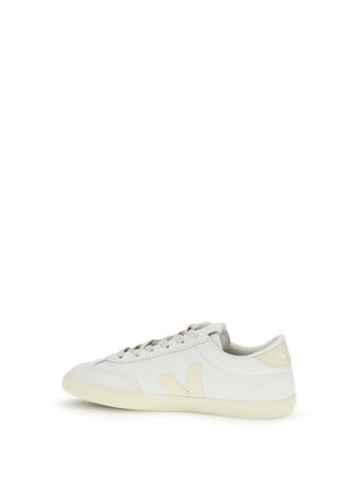 Veja Womens Sneakers Volley Signature White Leather White-Off-White Trainers White/off-white