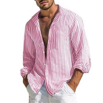 Generic Chemise &agrave; manches longues pour homme, coupe d&eacute;contract&eacute;e, col basculant, chemise formelle l&eacute;g&egrave;re &agrave; s&eacute;chage rapide, couleur unie, cardigan d&eacute;contract&eacute; 