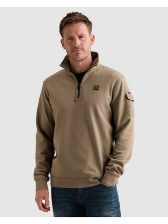 PME Legend Sweatshirt mit Troyer Kragen und &Auml;rmeltasche