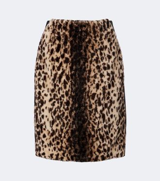 Jacques Wei Mini-jupe en shearling et cuir