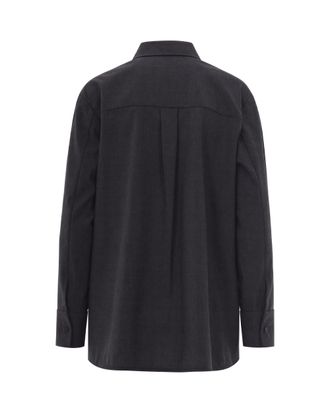 Max Mara Womens Shirt Jacket Anthracite Wool Virgin