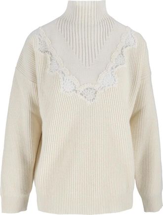 Ermanno Scervino Femme, Pulls, Beige, Taille: 36 FR Col roul&eacute;s