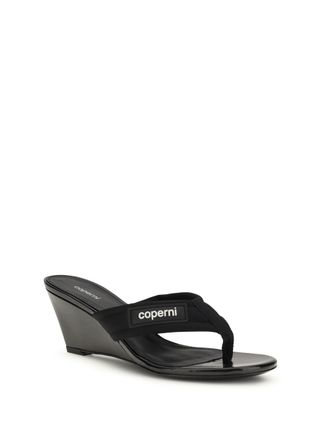 Coperni Womens Lift Flip-Flop Sandals Black Polyamide