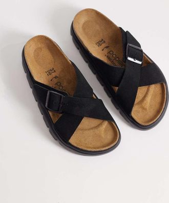 Birkenstock Siena - Sandales chunky en daim - Noir
