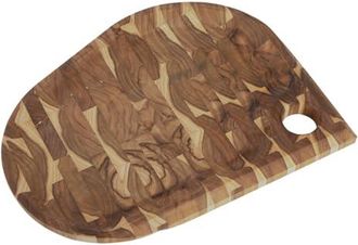 Tramontina FOLIUM Stirnholz Servierbrett, Teak, FSC, besonders nachhaltig, jedes Brett ein Unikat, Servierplatte f&uuml;r Antipasti, Fingerfood, Grillgut