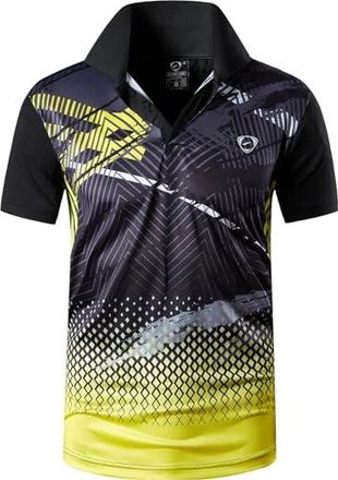 Jeansian Mens Sports Breathable Short Sleeve Polo T-Shirts Tee Tops Running Training LSL332 Black XL