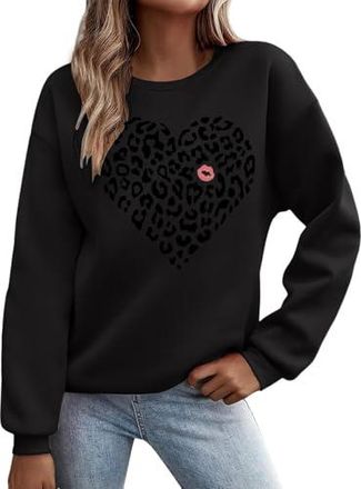 Generic Sweatshirts pour femmes UK sweatshirts pour femme imprim&eacute; graphique haut surdimensionn&eacute; col rond manches longues automne hiver d&eacute;contract&eacute; confortable