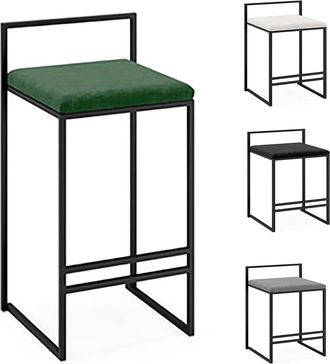 Generic Bequeme Barhocker mit R&uuml;ckenlehne und Fu&szlig;st&uuml;tze - Sitzgelegenheiten f&uuml;r K&uuml;che und Fr&uuml;hst&uuml;cksbar, weich gepolstertes Design f&uuml;r Zuhause