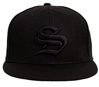 4sold Casquette de baseball avec broderie lettre 3D en relief, noir - Noir - Taille Unique
