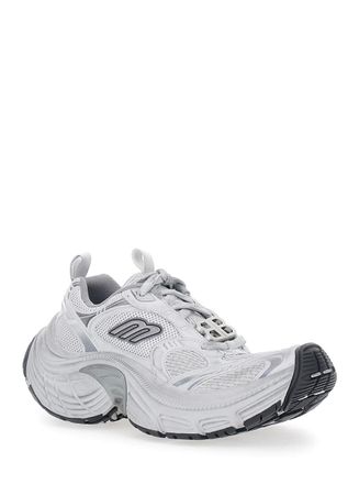Balenciaga Mens Sneakers Grey Leather Polyurethane Trainers