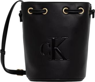 Calvin Klein Femme, Sacs, Noir, Taille: ONE Size Bold Small Bucket Bag