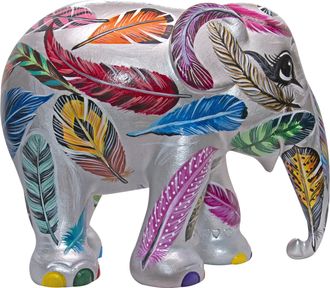 Elephant Parade Elefanten Deko | Handbemalt | Deko Elefant Figur Bunt Wohnzimmer Pop-Art Deko Figuren Elefanten Statue aus Harz Dekofiguren Wohnzimmer - Plumage in Th