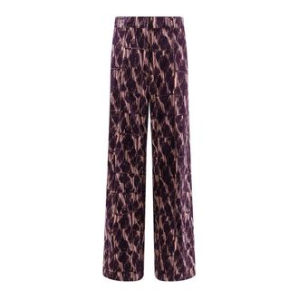 Dries Van Noten Lila Weite Bein Baumwollhose - - Trousers - Damen - Lila - 2XS