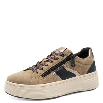 Tamaris Comfort Damen Plateau Sneaker mit Rei&szlig;verschluss Low Top, Mehrfarbig (Pepper Comb), 39 EU