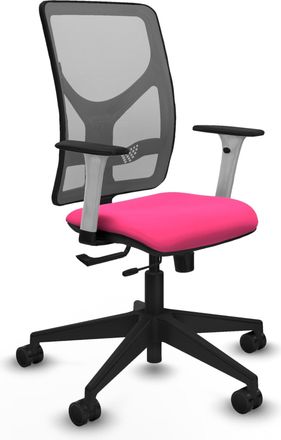 Piqueras y Crespo Computerstuhl Rosa mit wei&szlig;en und schwarzen Armlehnen, h&ouml;henverstellbare Lendenwirbelst&uuml;tze, ausgestattet mit Syncro/Traslack und Schneideschaum, Grau