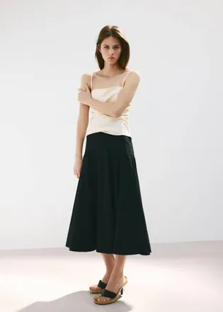 Mango Top &agrave; bretelles drap&eacute; &eacute;cru - Femme - XXS - MANGO