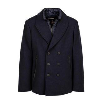 Suns Veste Caban en Laine Picot - Homme - Manteaux - Bleu - Taille: L