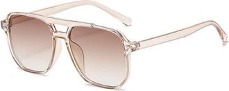 Generic Lunettes de soleil classiques tendance 2026 pour homme et femme, nouvelle monture large, lunettes en plastique UV400, marron, Taille unique