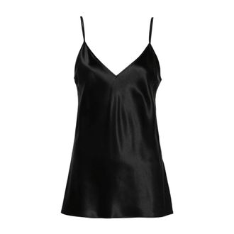 Joseph Schwarzes Seiden-Top ohne &Auml;rmel mit V-Ausschnitt - - Tops - Damen - Schwarzk - S