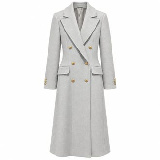 Loro Piana Manteau long crois&eacute; - Femme - Manteaux - Gris - Taille: 38 FR