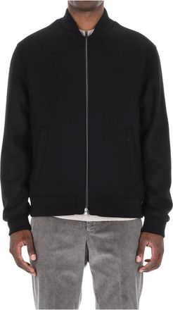 Herno Bomber en laine diagonale &agrave; col baseball - Homme - Vestes - Noir - Taille: 2XL