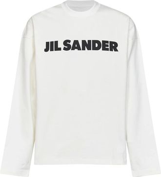 Jil Sander Homme, Tops, Blanc, Taille: XS Logo T-Shirt