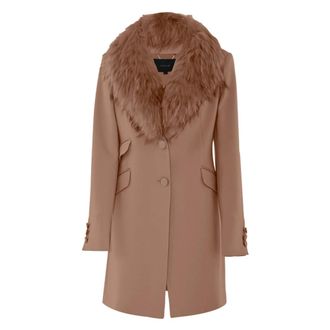 Kocca Femme, Vestes, Brun, Taille: 36 FR Manteau à Col en Fourrure