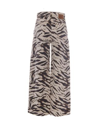 Ganni Womens Trousers Lari Egret Organic Cotton