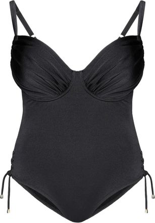 Fiorella Rubino Femme, Maillots de bain, Noir, Taille: 42 FR Maillot de bain une pi&egrave;ce avec volants et liens sur les c&ocirc;t&eacute;s