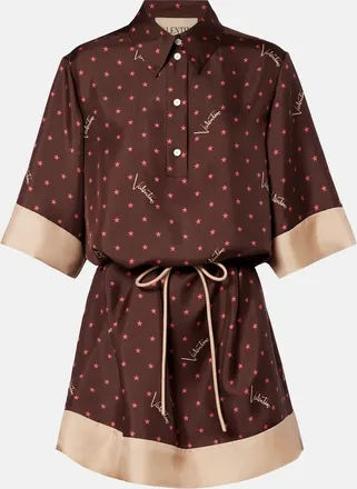 Valentino Robe chemise en soie &agrave; imprim&eacute;