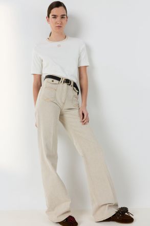 Gerard Darel T-shirt en coton et lurex dor&eacute; - MAVIE - Ecru