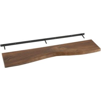 Les Tendances Les Tendances - Etag&egrave;re murale en acacia avec support fixation Marron Fonc&eacute; 115 cm