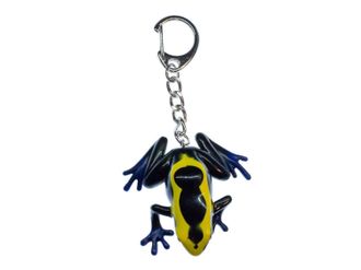 Miniblings F&auml;rberfrosch Schl&uuml;sselanh&auml;nger Frosch Schwarz Gelb Pfeilgiftfrosch Dendrobates tinctorius Dendrobaten - Handmade Modeschmuck I I Anh&auml;nger Schl&uuml;sselrin