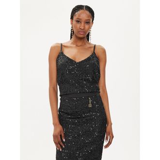 Fracomina Top FQ24ST2003W708N6 Schwarz Regular Fit