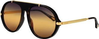 Chlo&eacute; Lunettes de soleil aviateur Ch0357S - Femme - Accessoires - Brun - Taille: 58 MM