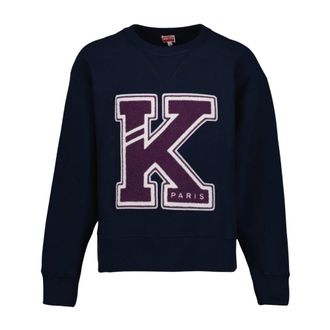 Kenzo Oversized Sweatshirt mit gesticktem Logo - - Sweatshirts & Hoodies - Herren - Blau - L