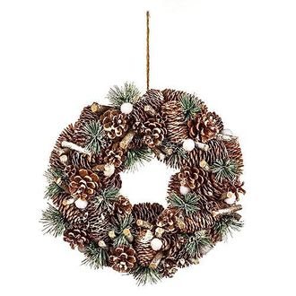 F&eacute;&eacute;ric Lights & Christmas Feeric Lights et Christmas - Couronne de no&euml;l Marron glac&eacute; Pommes de pin d34cm