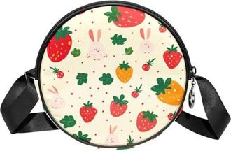 Generic Petit sac &agrave; bandouli&egrave;re circulaire pour femme, petit sac &agrave; bandouli&egrave;re avec fermeture &eacute;clair, bretelles r&eacute;glables, sac &agrave; main rond d&eacute;contract&eacute; pour fe