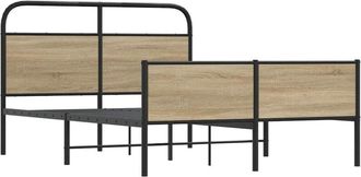 vidaXL Bettgestell ohne Matratze 120x200 cm Sonoma-Eiche Holzwerkstoff Vidaxl