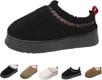 Generic Pantoufles compens&eacute;es pour Femmes Chaussons dint&eacute;rieur dhiver doubl&eacute;s de Fourrure Douce Chaussons-Bottes Courtes antid&eacute;rapantes pour lint&eacute;rieur lext&eacute;r