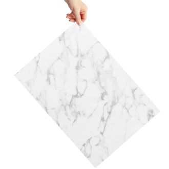 Angoily Leder-esstisch-Setzer mit Marmor-Optik Hitzebeständige Tischmatte und Schutzunterlage Abwischbar für Küche Esszimmer und Restaurant Weiß Langlebig und