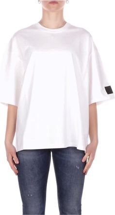 Dondup Femme, Tops, Blanc, Taille: 38 FR Maglia Logo Laterale