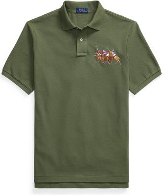 Ralph Lauren Piqu&eacute;-Poloshirt mit farbiger Dreifach-Pony-Stickerei, Classic Fit in