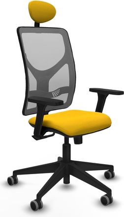 Piqueras y Crespo B&uuml;rostuhl f&uuml;r zu Hause, mit 3D-Armlehnen, h&ouml;henverstellbarer Lendenwirbelst&uuml;tze und festem Kopfteil, ausgestattet mit 3-fach verstellbarer R&uuml;ckenlehne