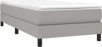 vidaXL Boxspringbettgestell Hellgrau 100x200 cm Stoff vidaXL