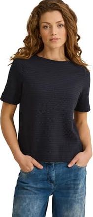 Cecil B322988 T-Shirt textur&eacute;, Bleu Universel, XXL Femmes