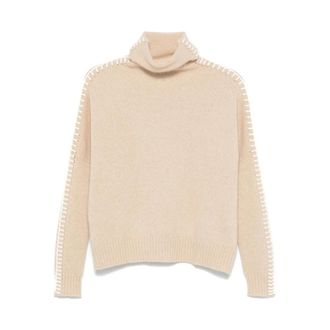 Kujten Kaschmir Strick Rollkragen Pullover - - Knitwear - Damen - Beige - M